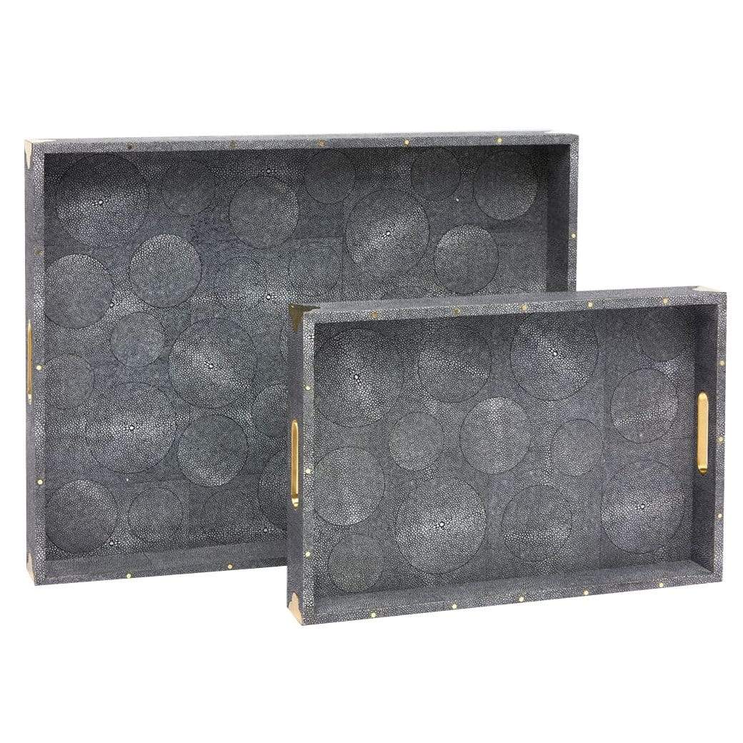 Dark Grey Faux Shagreen Tray SMALL – Level