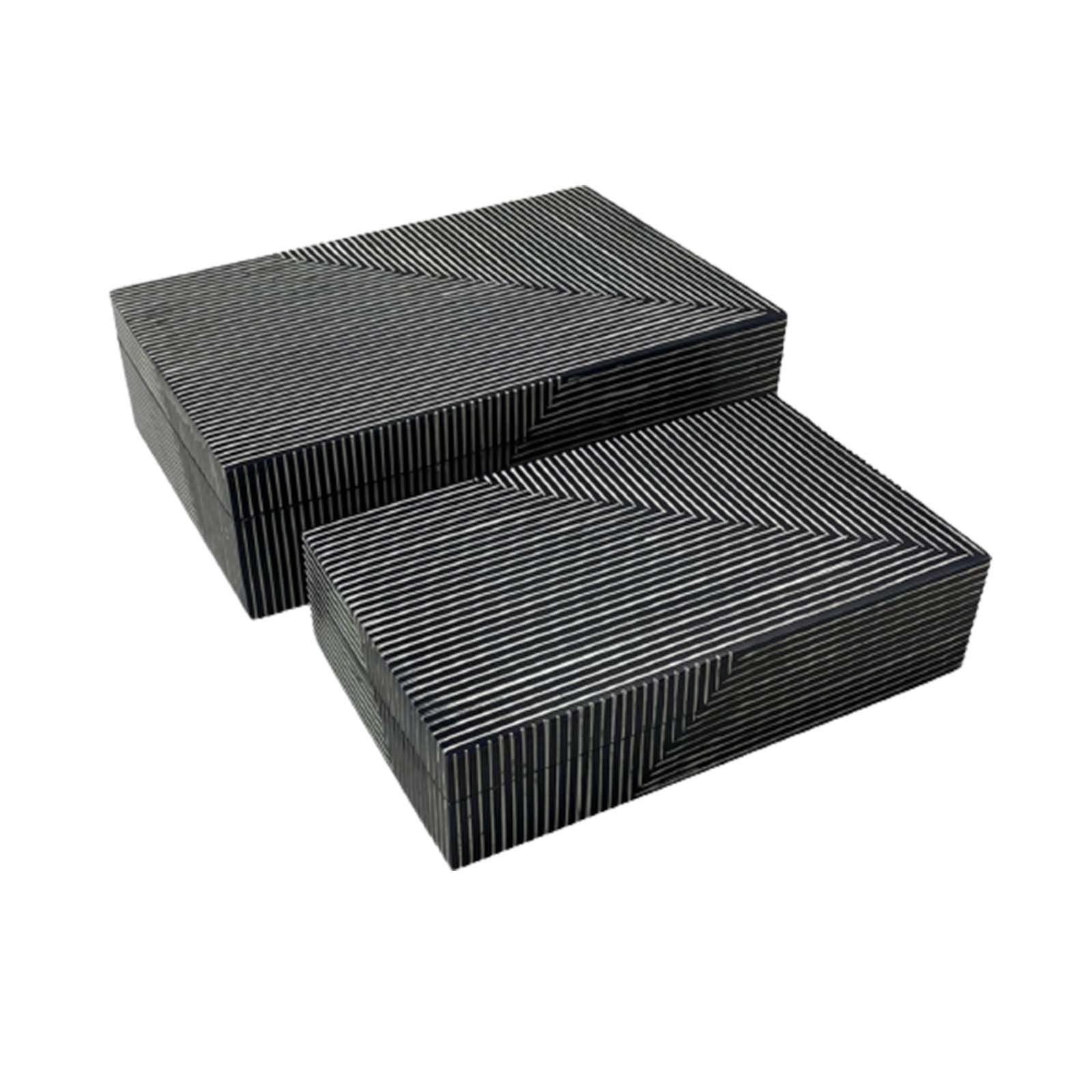 Large Navy Pinstripe Box – Level